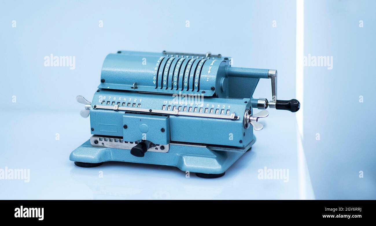 arithmometer, old retro computer for mathematical calculations Stock ...