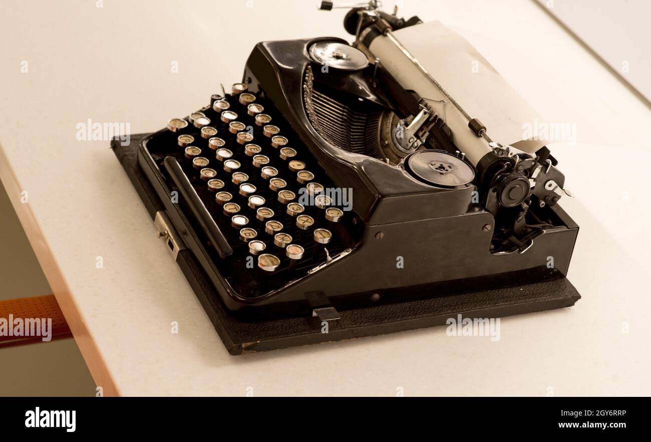 closeup of classic black typewriter, writing concept Stock Photo - Alamy
