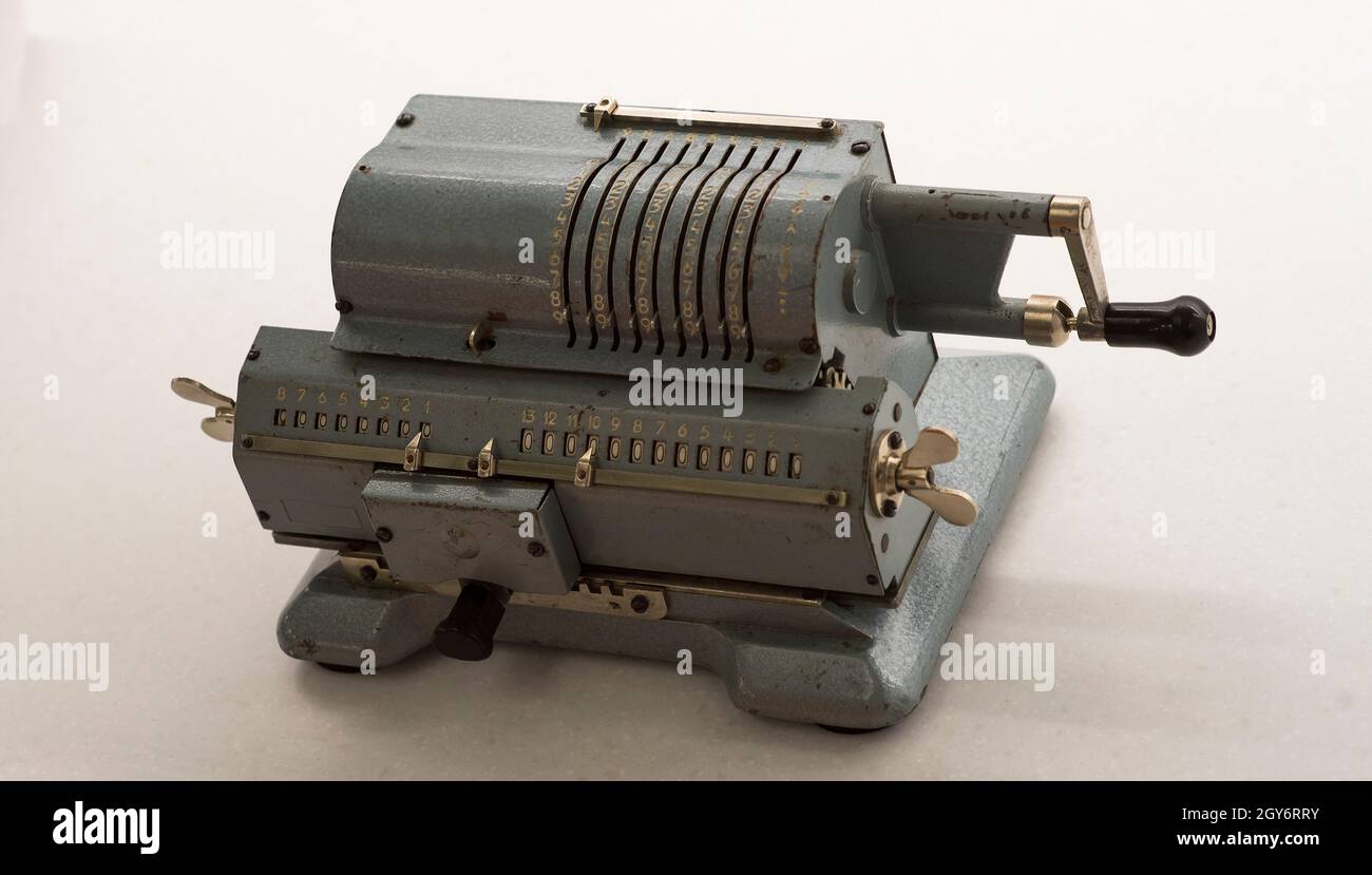 arithmometer, old retro computer for mathematical calculations Stock ...