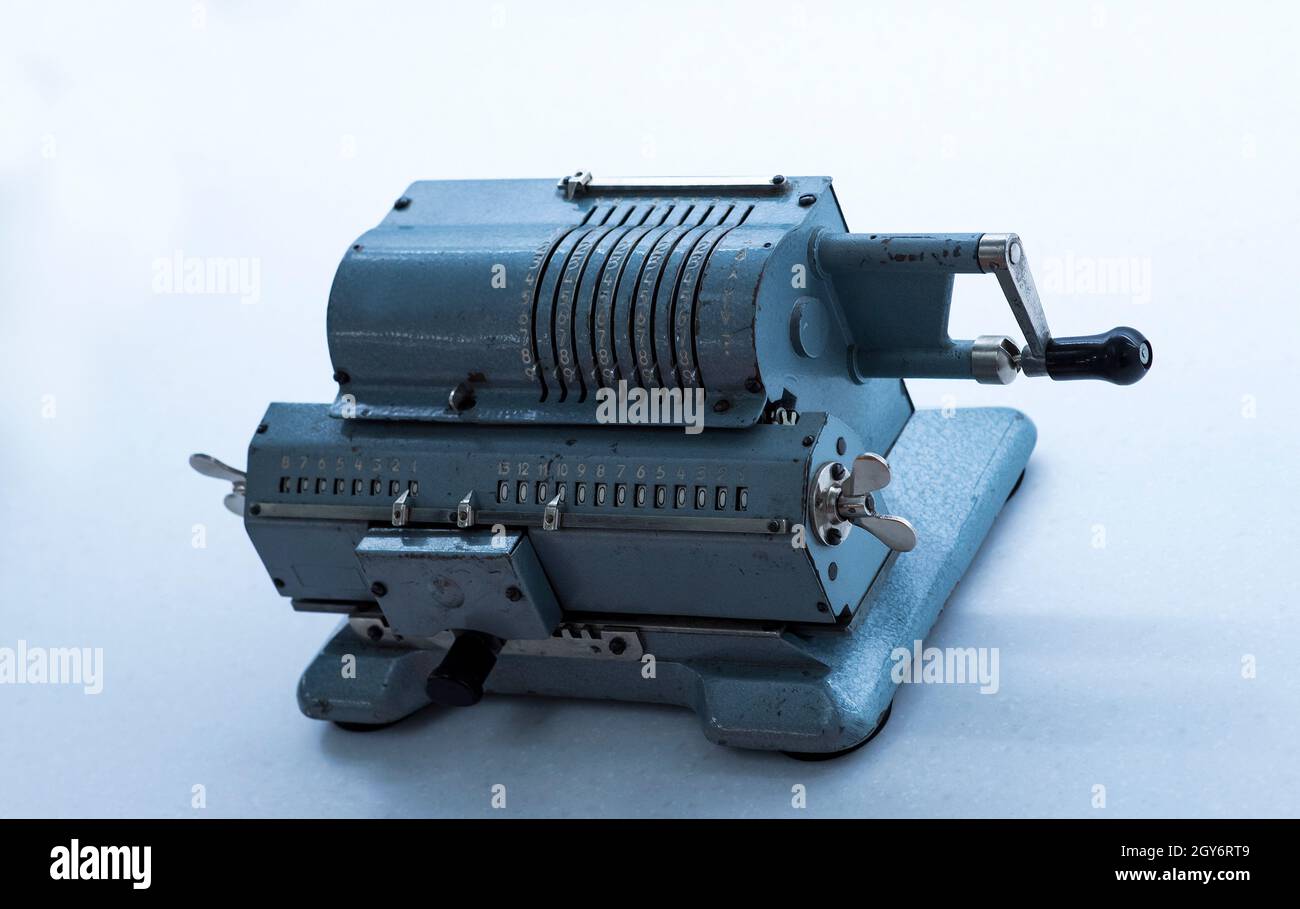 arithmometer, old retro computer for mathematical calculations Stock ...