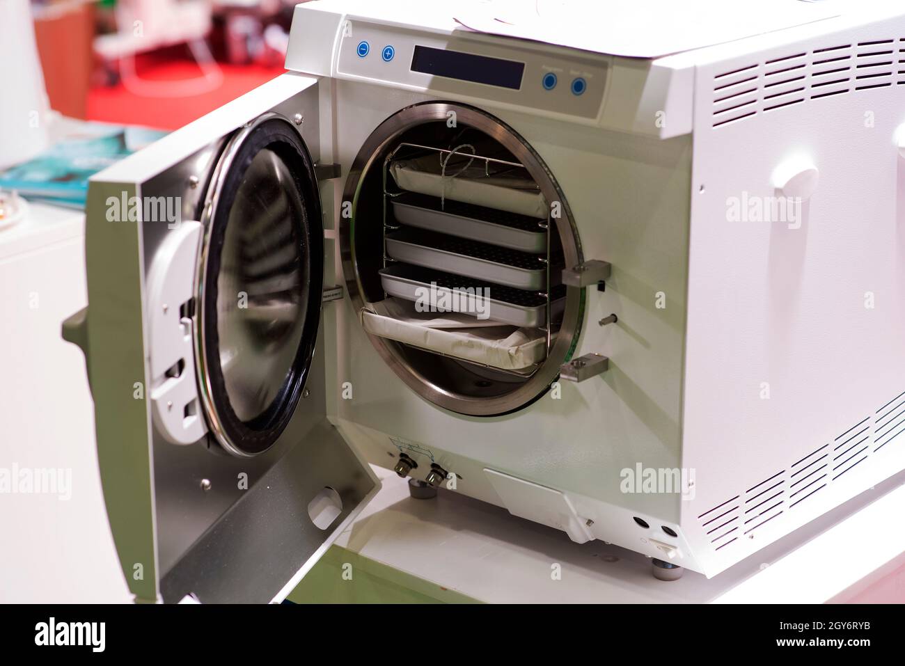 Biotechnology laboratory hardware equipment. Smart medical background ...