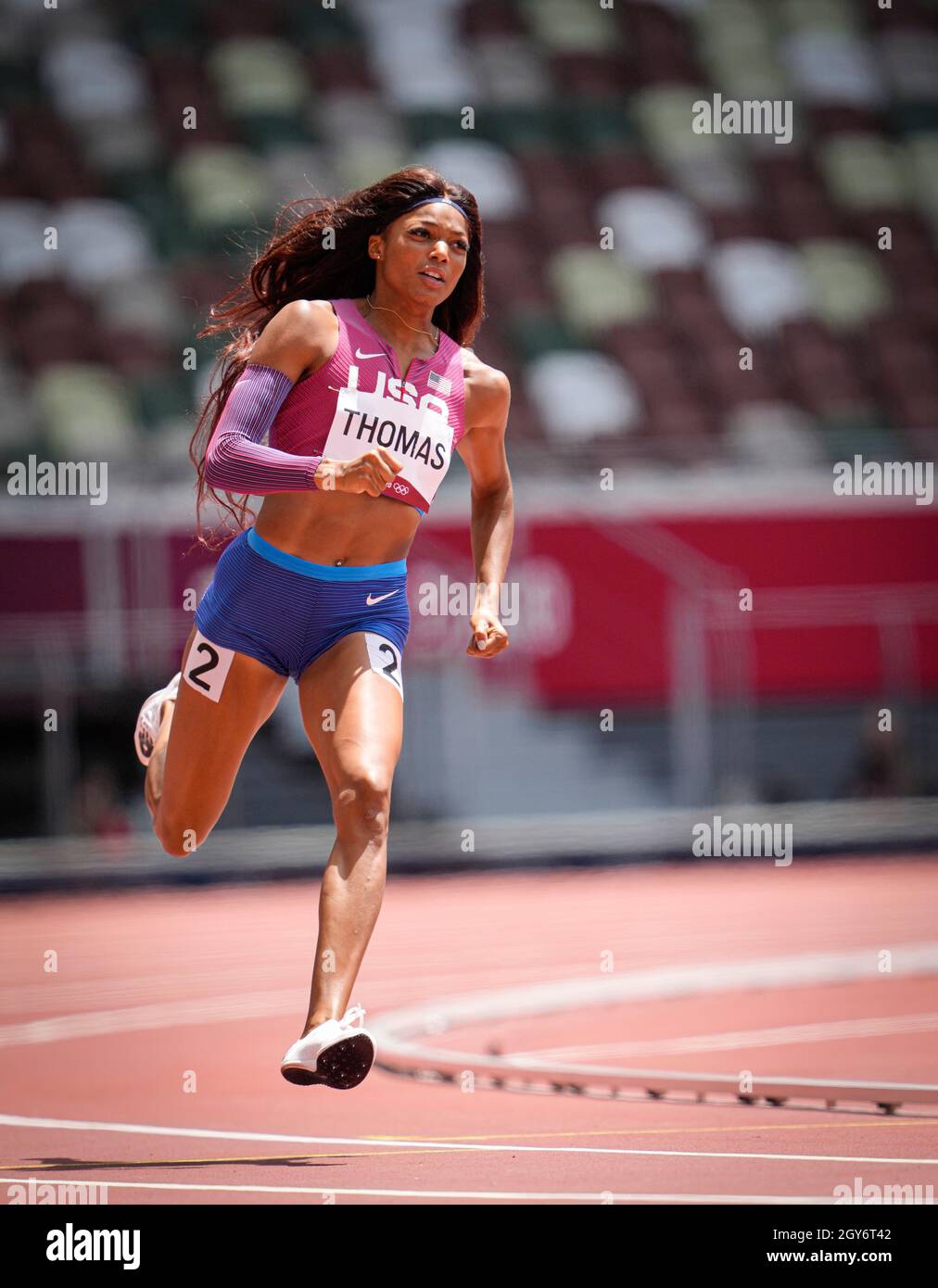 Gabrielle Thomas participated in the 200 m semifinal of the 2020 Tokyo ...