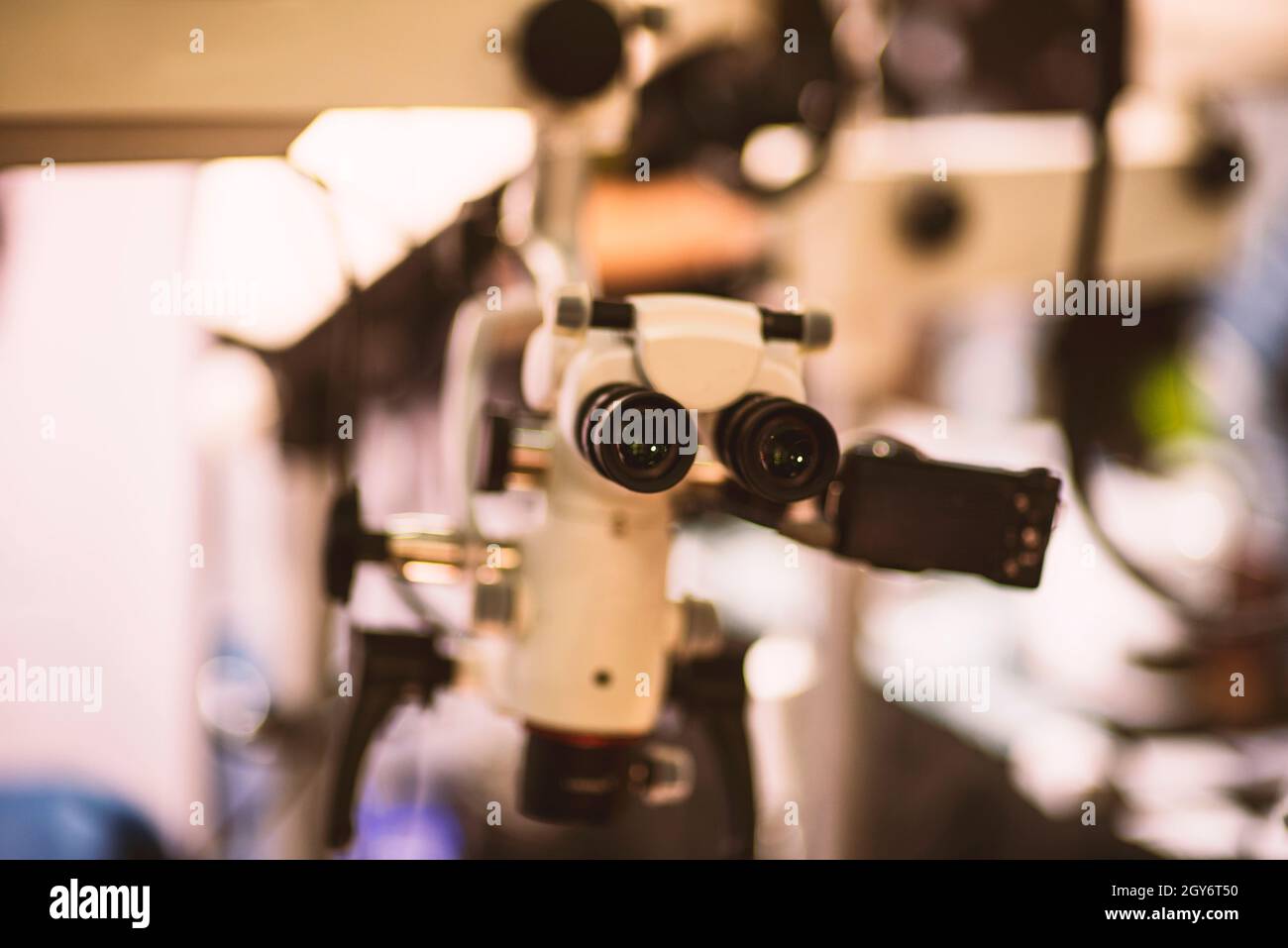 Selective focus of ocular eyepiece lenses and tube of binocular ...