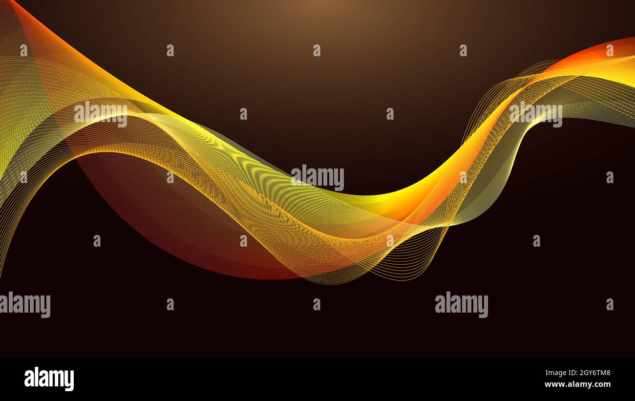 swaying wavy lines Abstract Wave background brown Abstract shiny golden ...