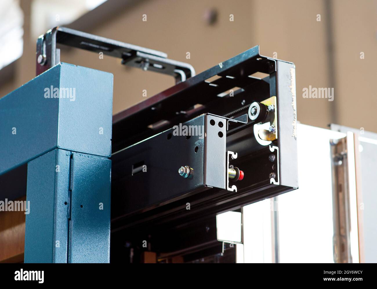Elevator Installation, Lift Technician Installing a Modern Elevator ...
