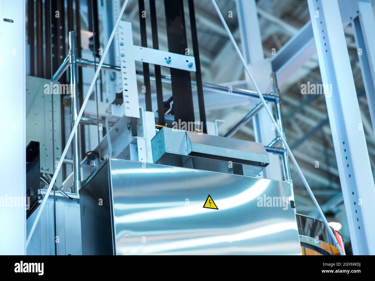 Elevator Installation, Lift Technician Installing a Modern Elevator ...