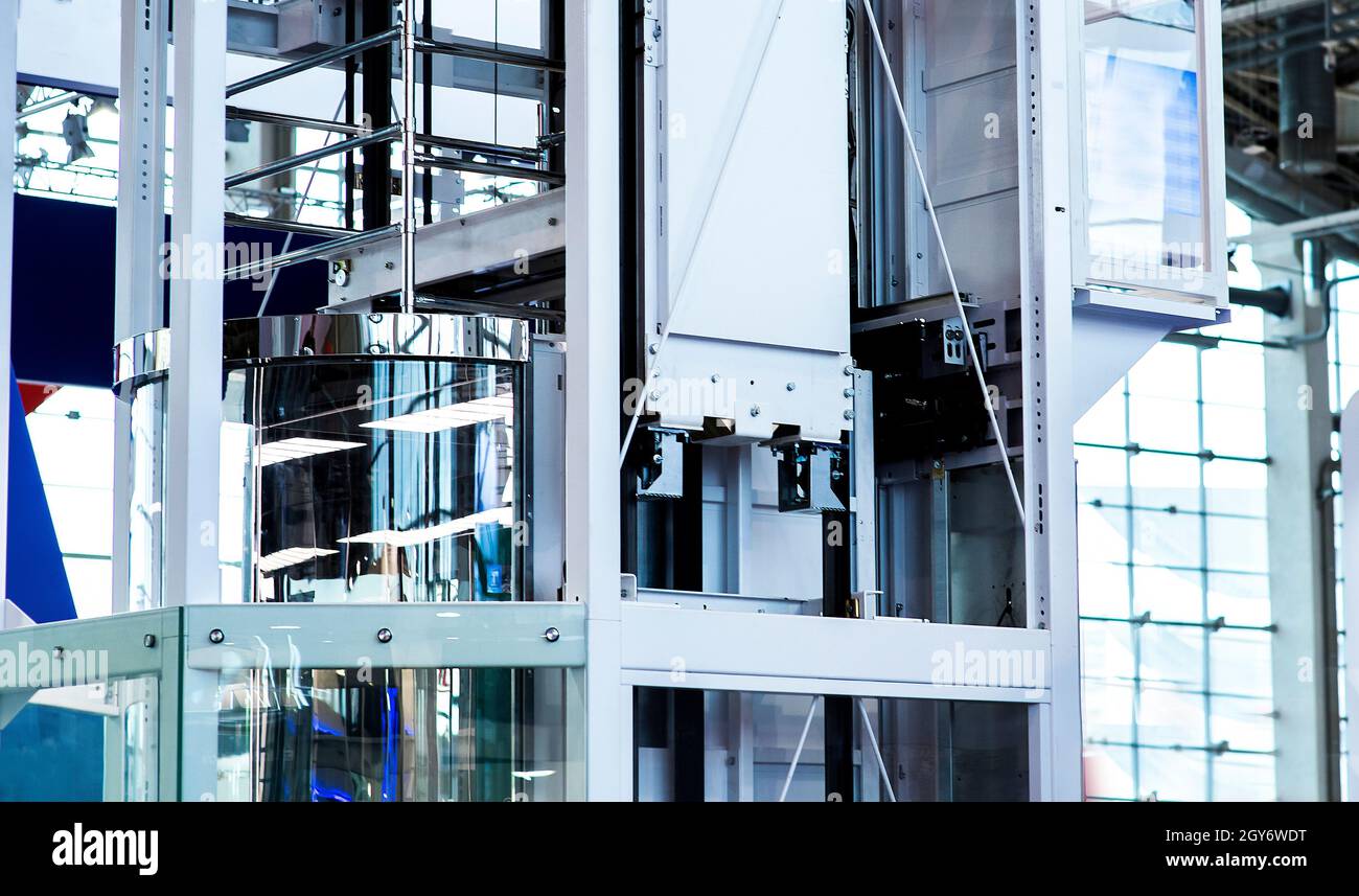 Elevator Installation, Lift Technician Installing a Modern Elevator ...