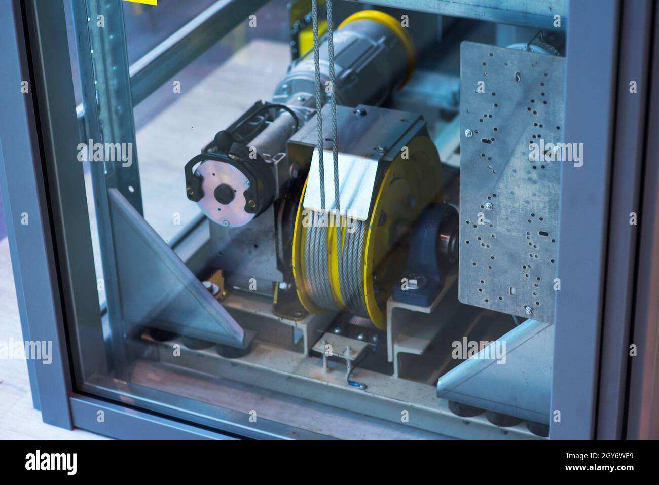 Elevator Installation, Lift Technician Installing a Modern Elevator ...