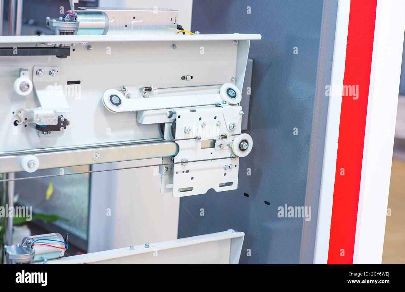 Elevator Installation, Lift Technician Installing a Modern Elevator ...