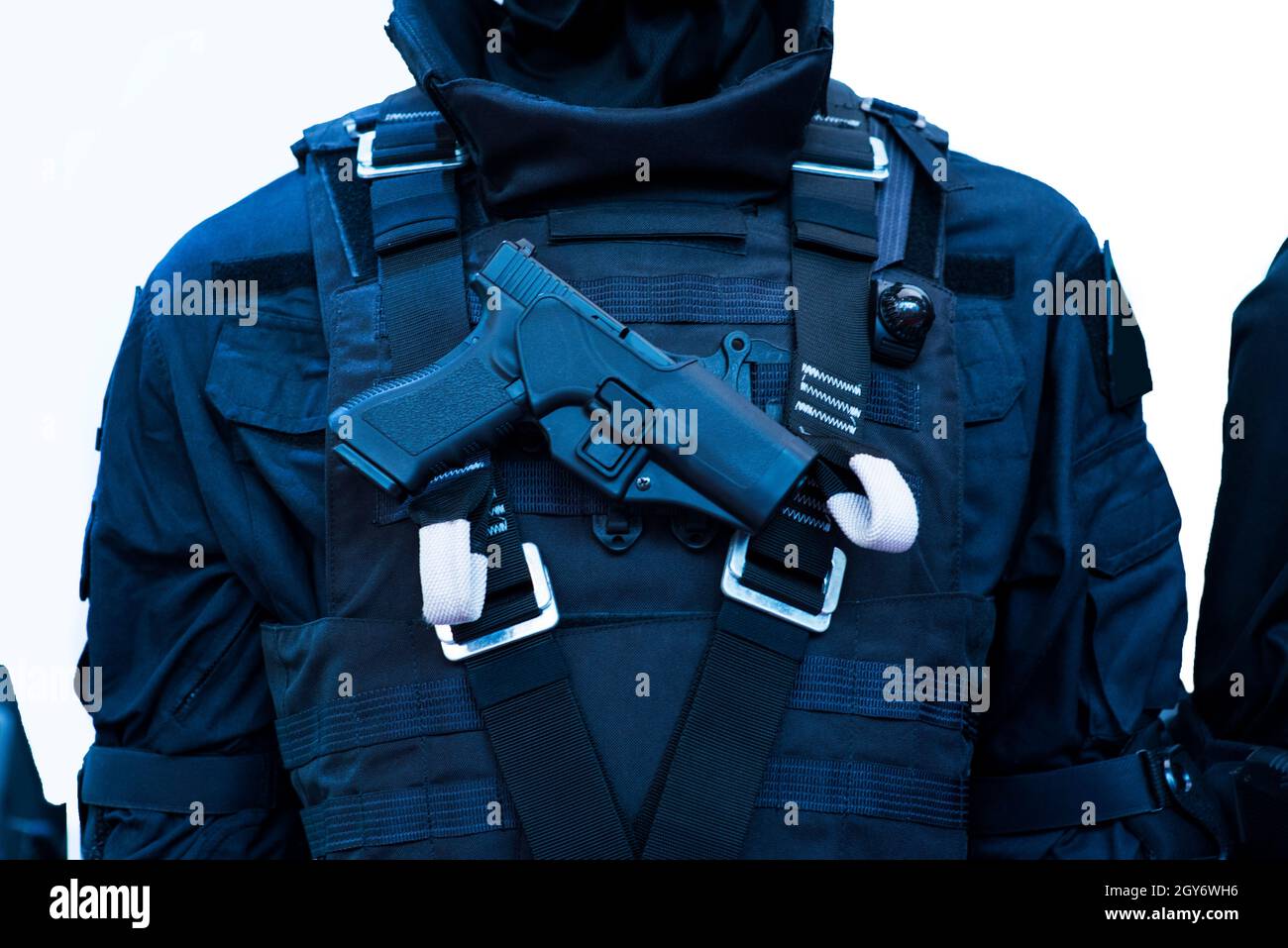 camouflage, military body armor, mannequin, isolated on white ...