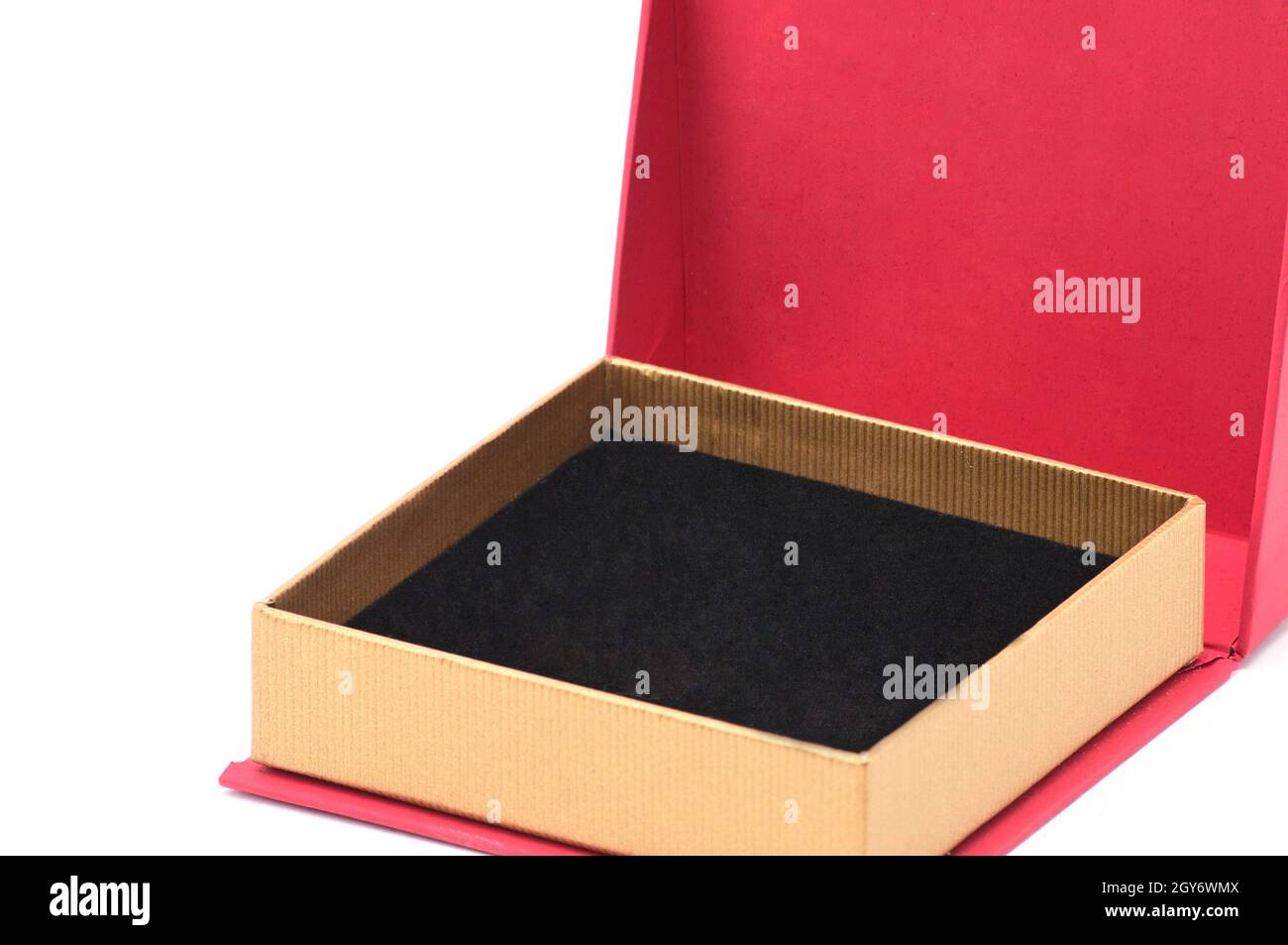 Red box for jewelry and gifts on an isolated white background Stock ...