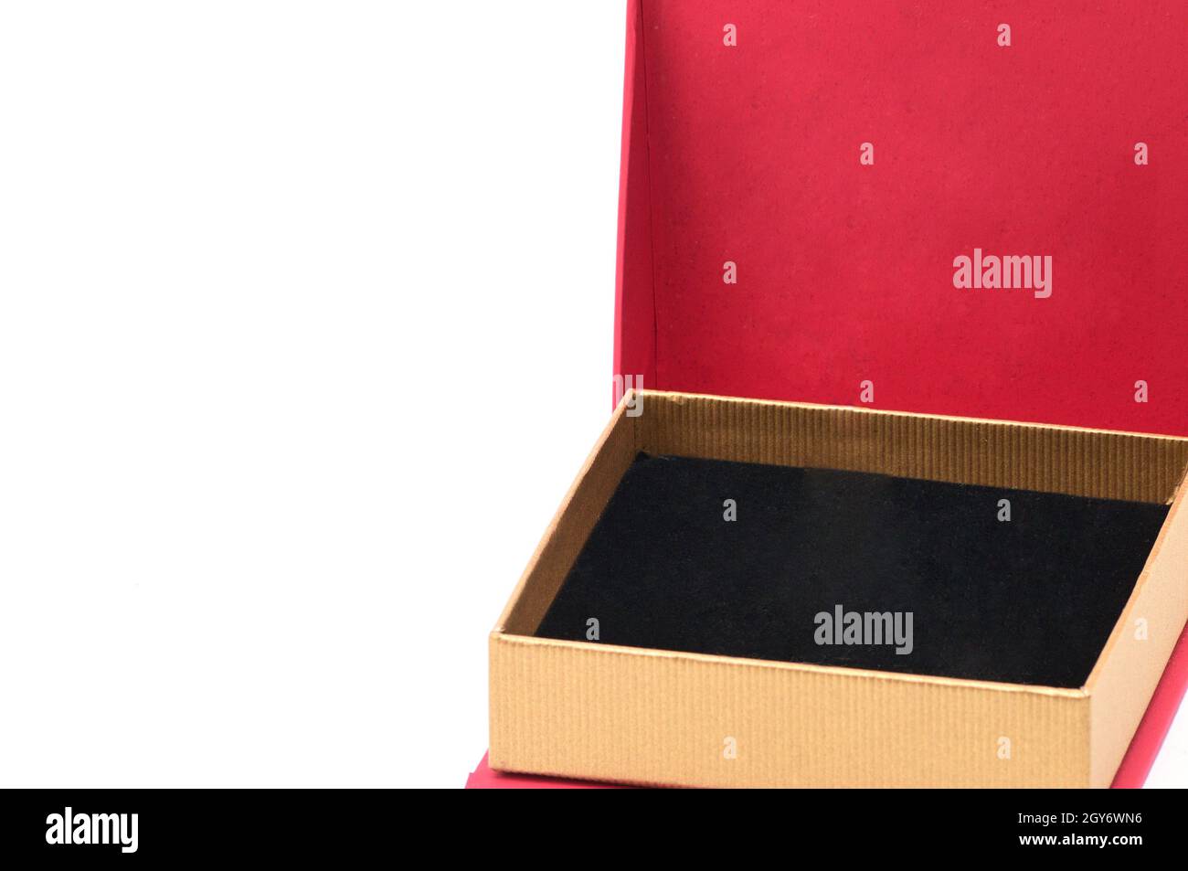 Red box for jewelry and gifts on an isolated white background Stock ...