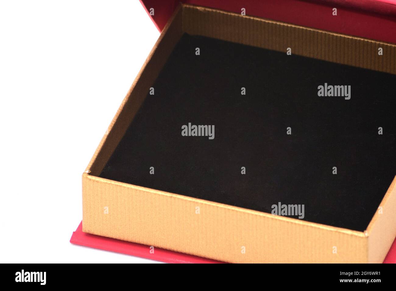 Red box for jewelry and gifts on an isolated white background Stock ...