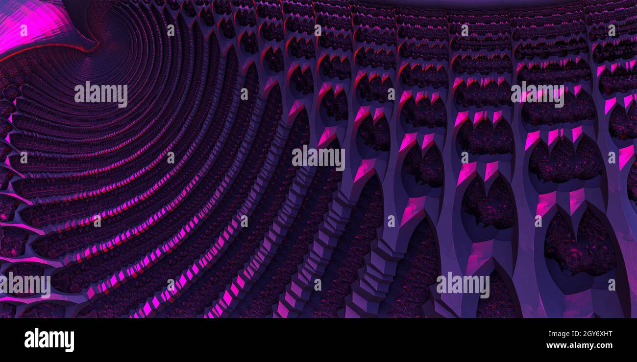 Fractal spiral world. Gometric abstract fractal design elements for covers, textile patterns ...