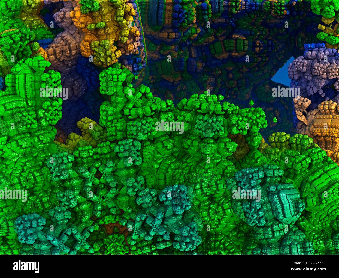 Creative tropical green leaves layout. Nature spring concept. Flat lay ...