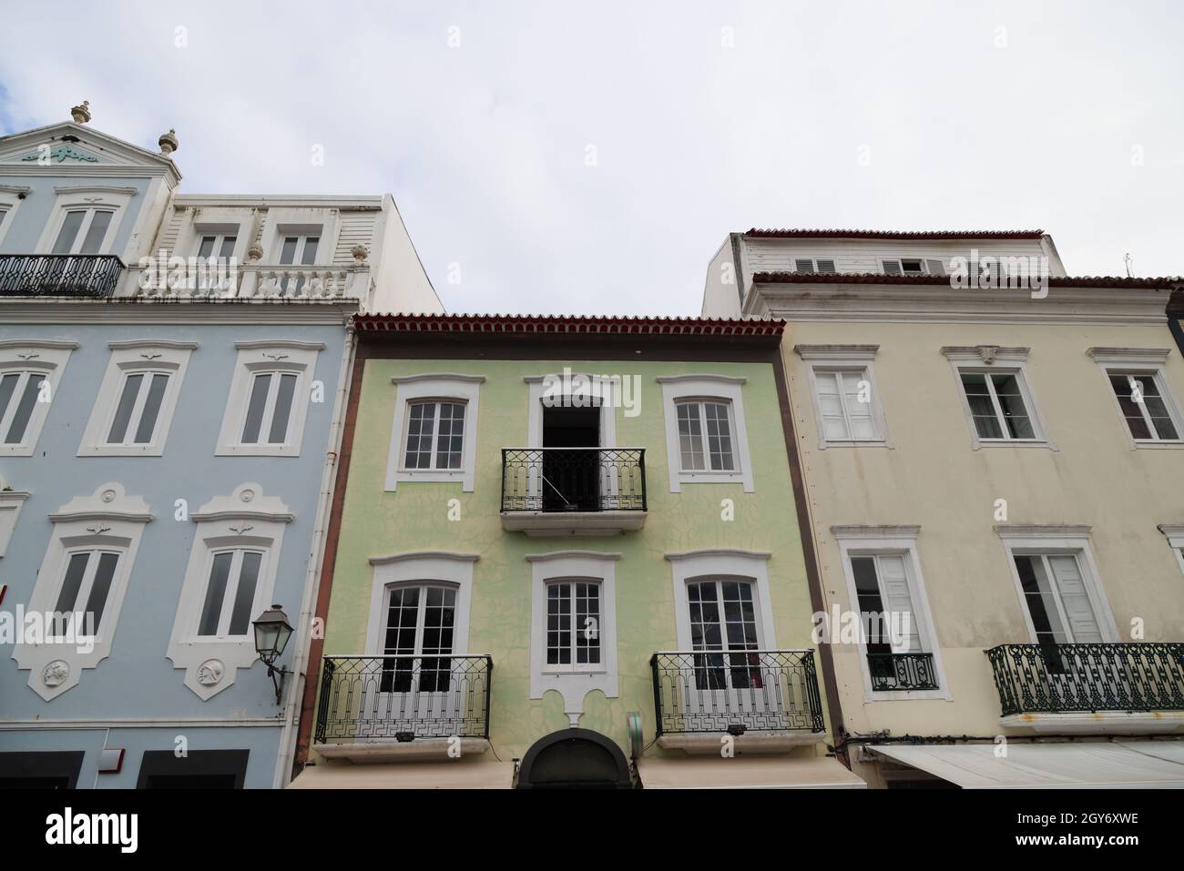 Ancient palaces of Ponta Delgada, Sao Miguel island, Azores Stock Photo ...
