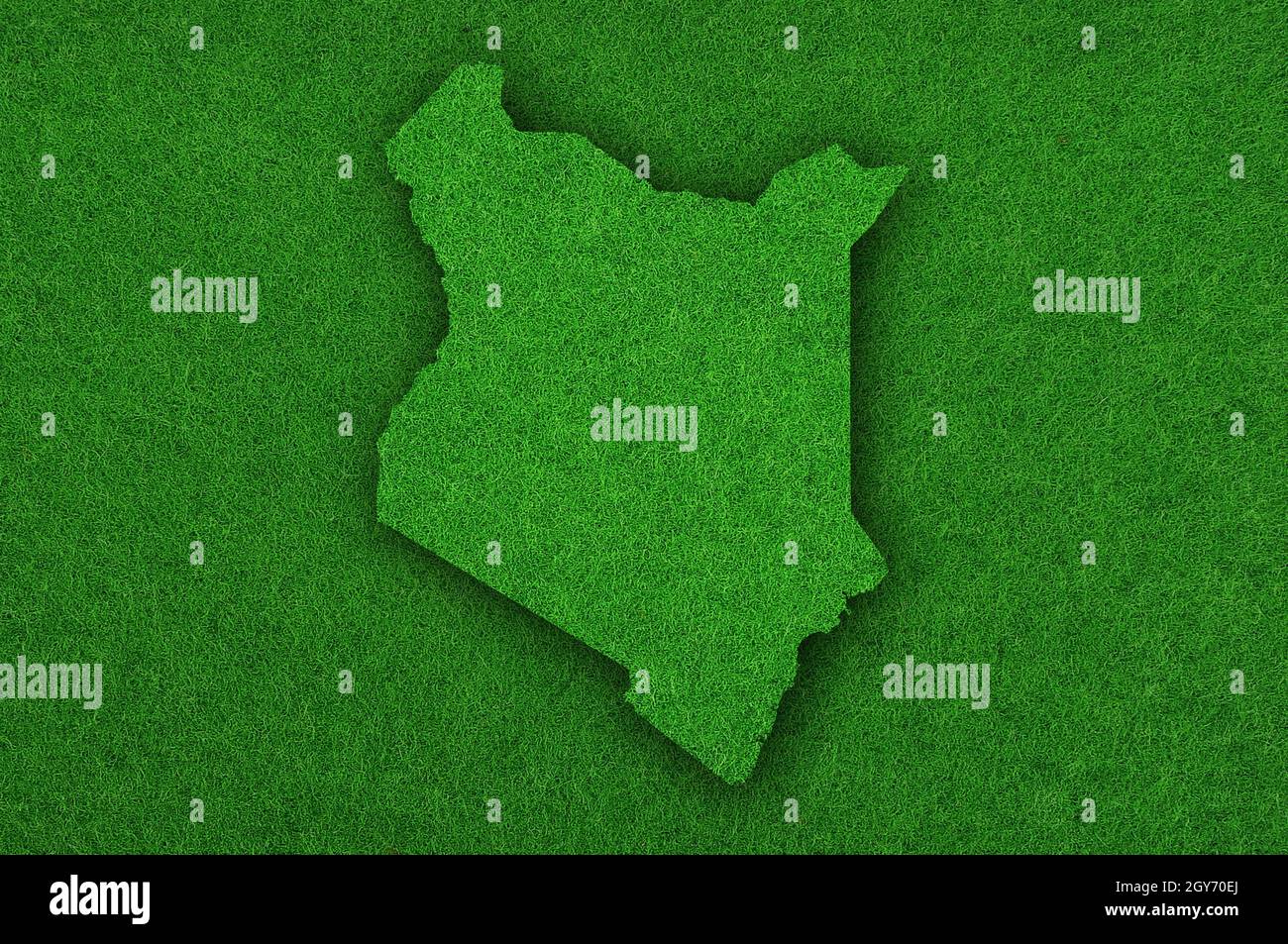 Map of Kenya on green felt Stock Photo - Alamy