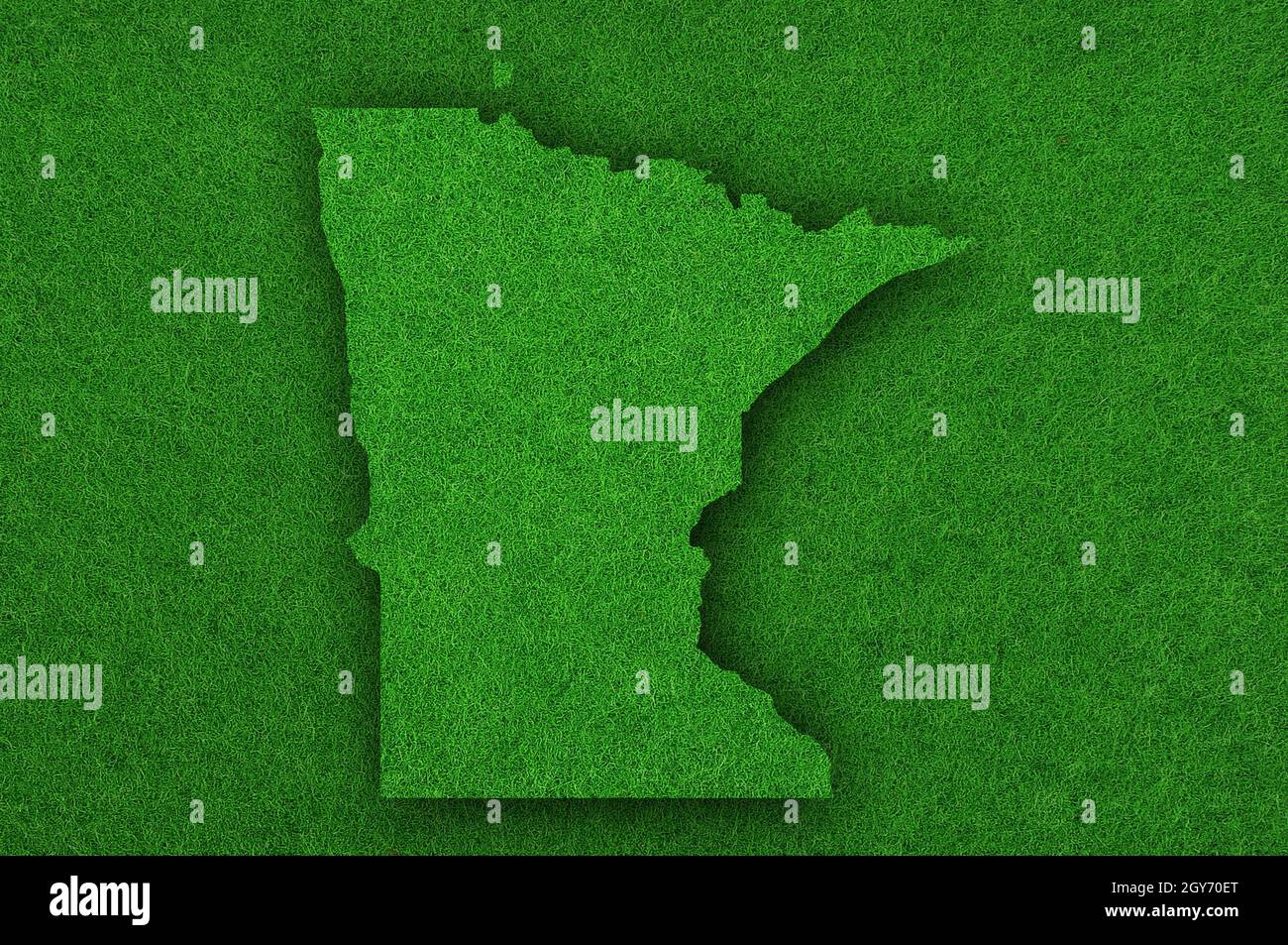 Map of Minnesota on green felt Stock Photo - Alamy