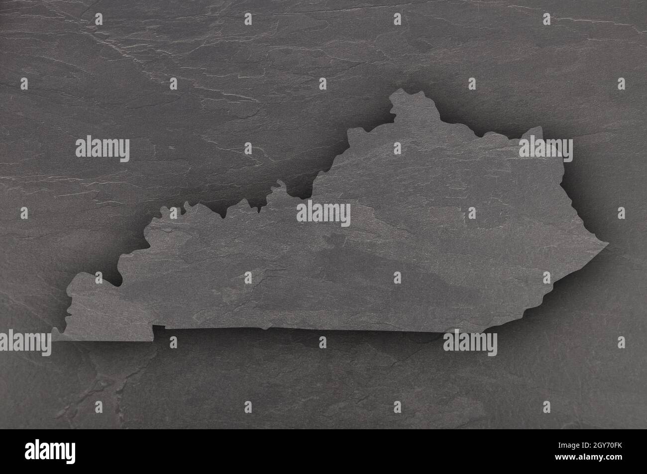 Map of Kentucky on dark slate Stock Photo - Alamy