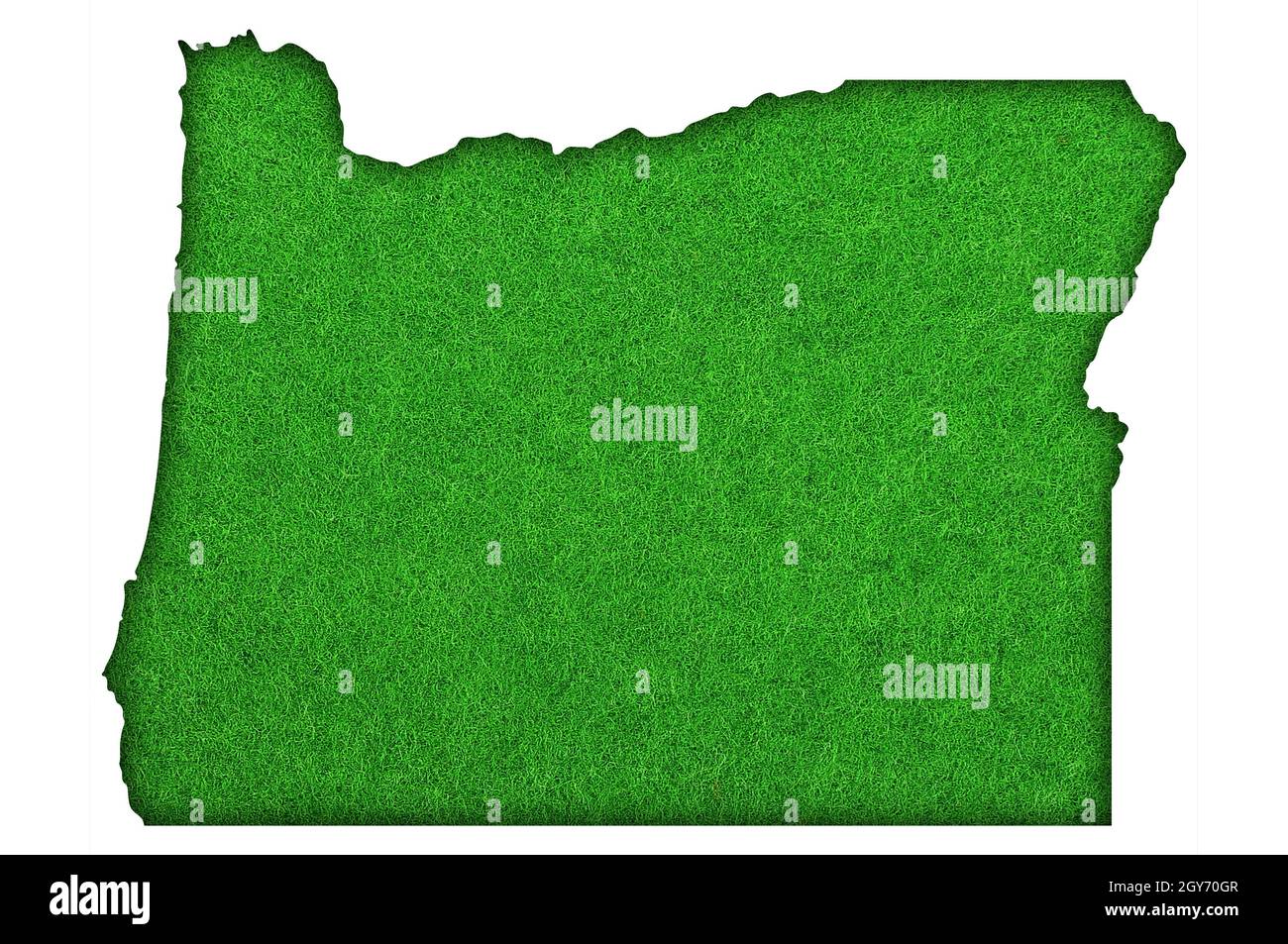 Map of Oregon on green felt Stock Photo - Alamy