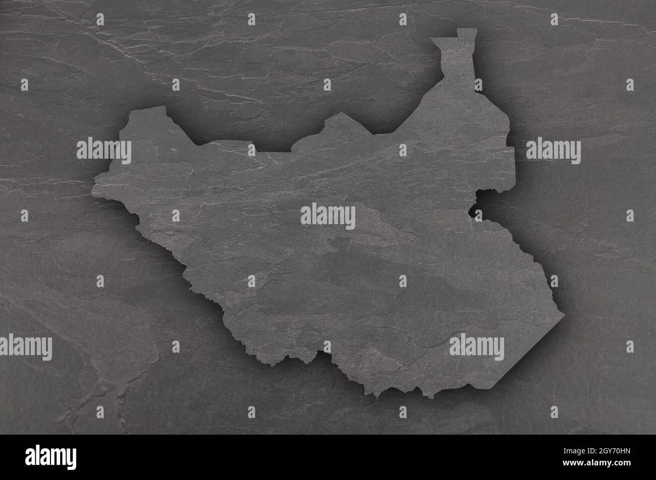Map of South Sudan on dark slate Stock Photo - Alamy