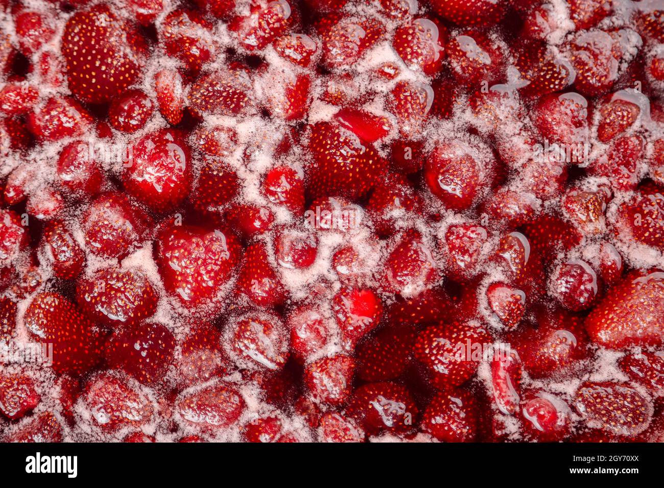 Strawberry jam. Homemade Strawberry jam in making progress boiling ...