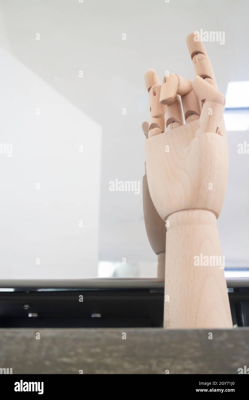 Model wooden human hand gesture, stock photo Stock Photo - Alamy