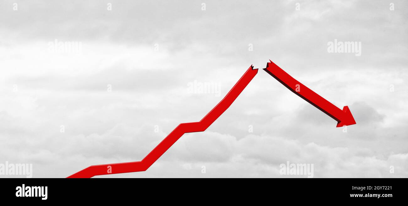 Graphs representing the stock market crash. 3d illustration Stock Photo ...