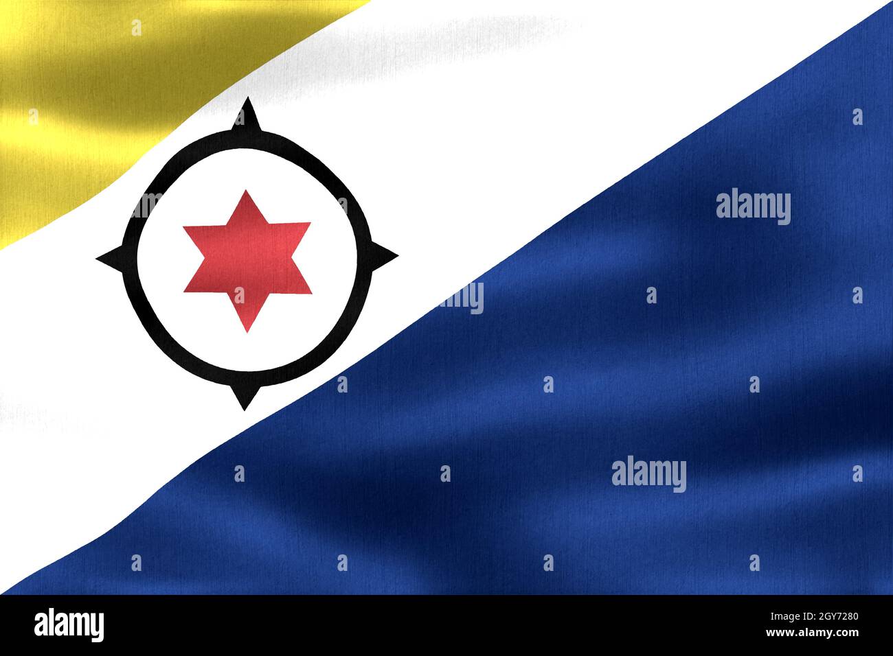Bonaire flag - realistic waving fabric flag Stock Photo - Alamy