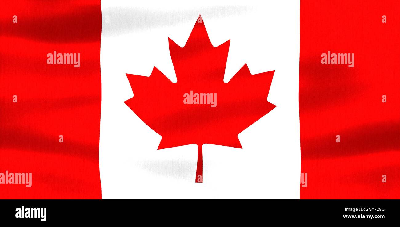 Realistic canada flag waving hi-res stock photography and images - Alamy