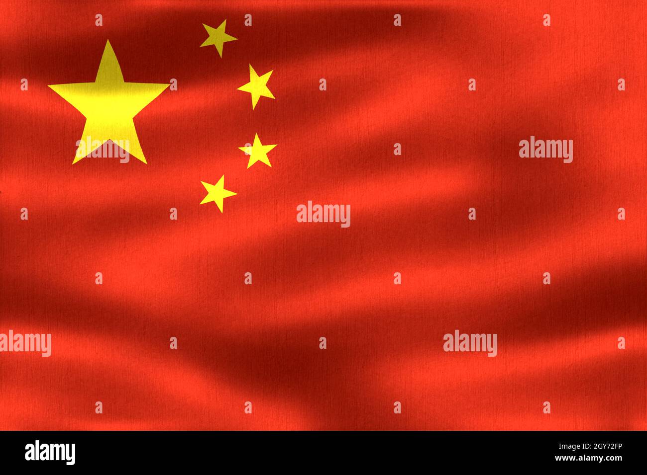 China flag - realistic waving fabric flag Stock Photo - Alamy