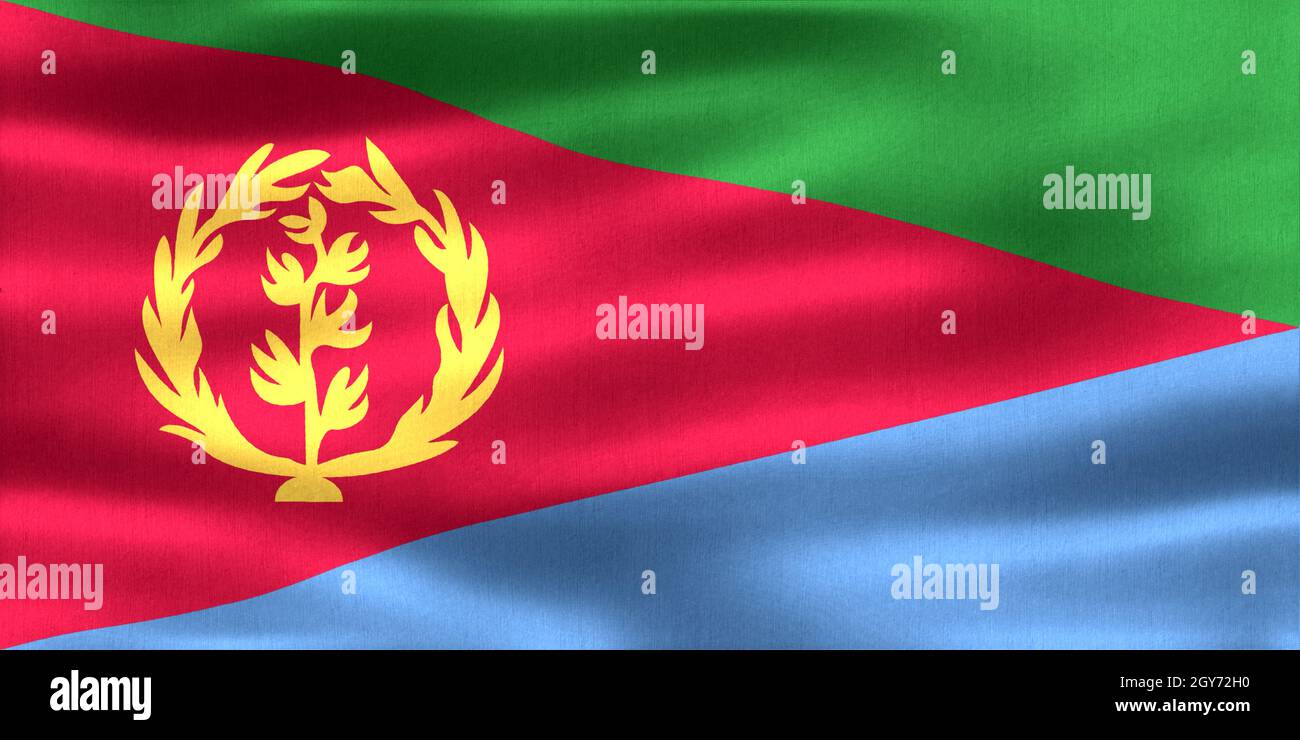Eritrea flag - realistic waving fabric flag Stock Photo - Alamy