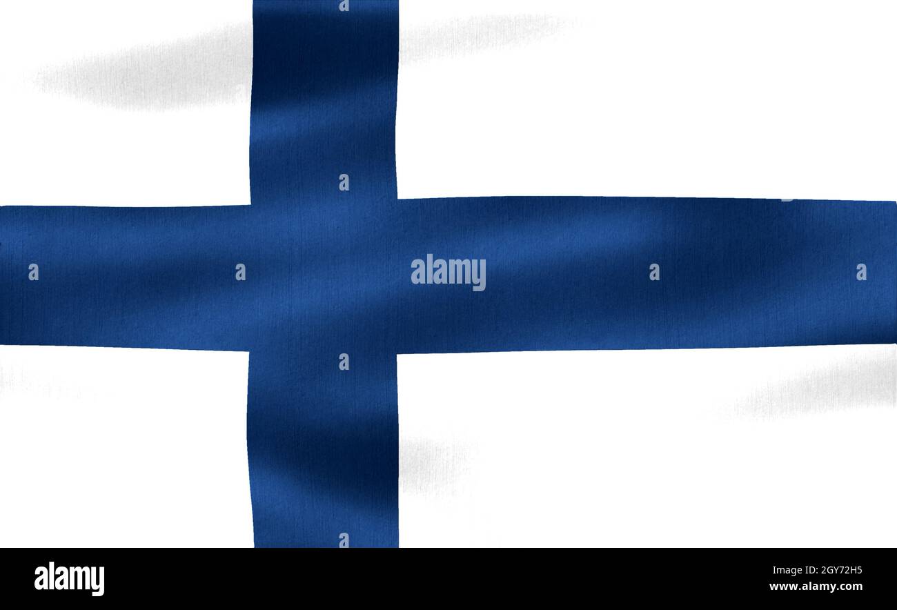 Finland flag - realistic waving fabric flag Stock Photo - Alamy