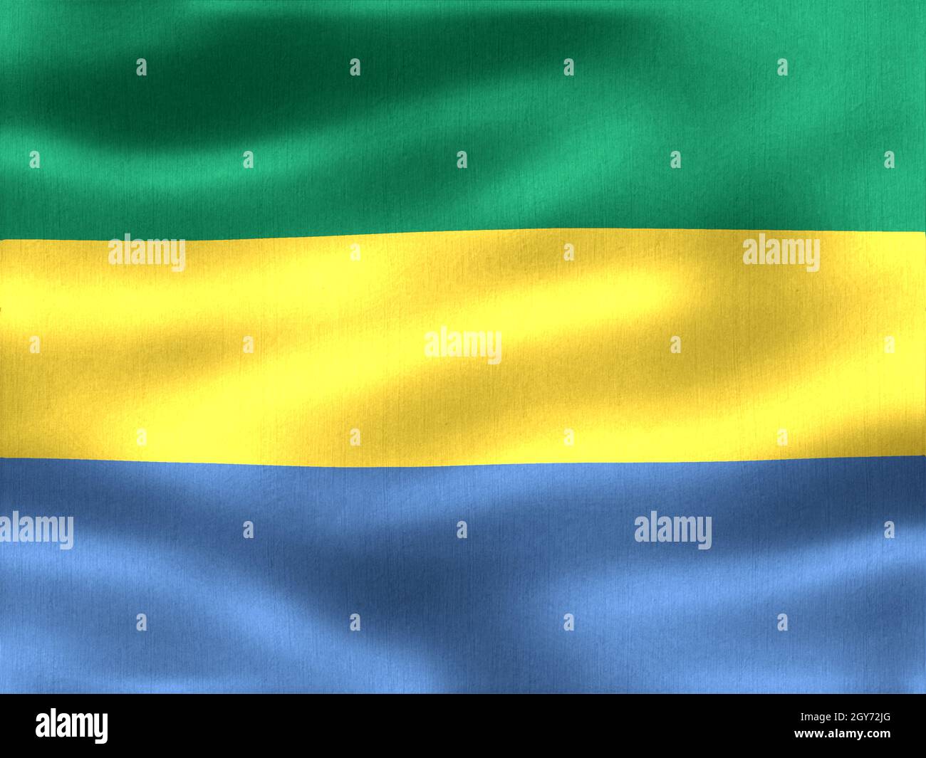 Gabon flag - realistic waving fabric flag Stock Photo - Alamy