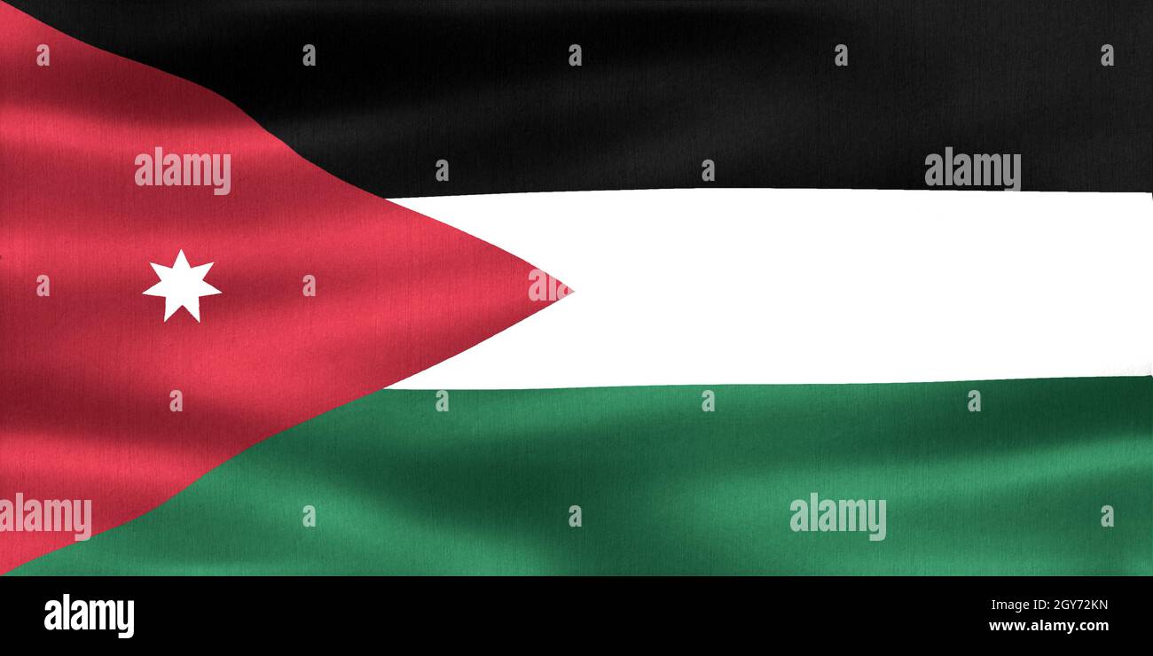 Jordan flag - realistic waving fabric flag Stock Photo - Alamy