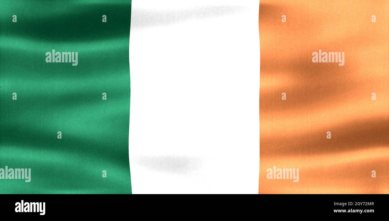 Ireland flag - realistic waving fabric flag Stock Photo - Alamy