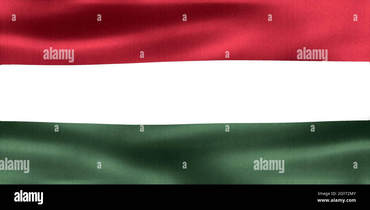 Hungary flag - realistic waving fabric flag Stock Photo - Alamy