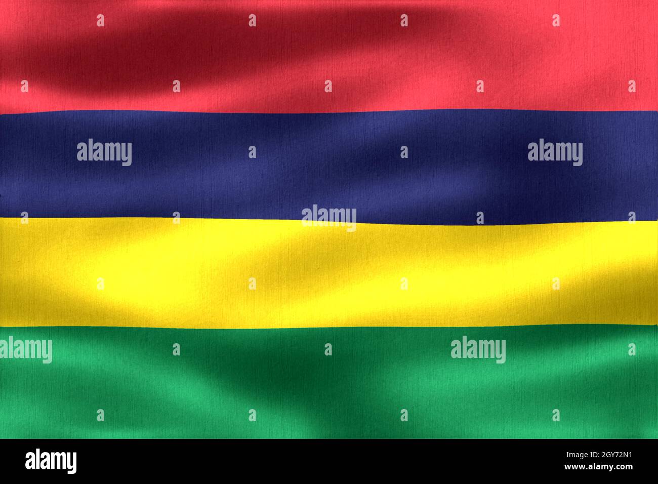 Mauritius flag - realistic waving fabric flag Stock Photo - Alamy
