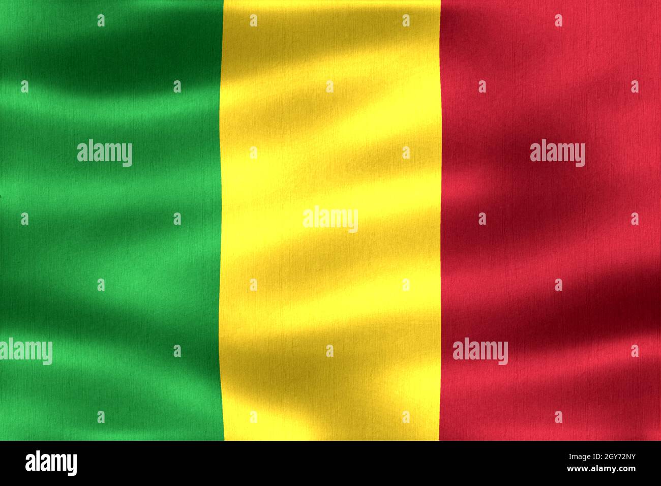 Mali flag - realistic waving fabric flag Stock Photo - Alamy