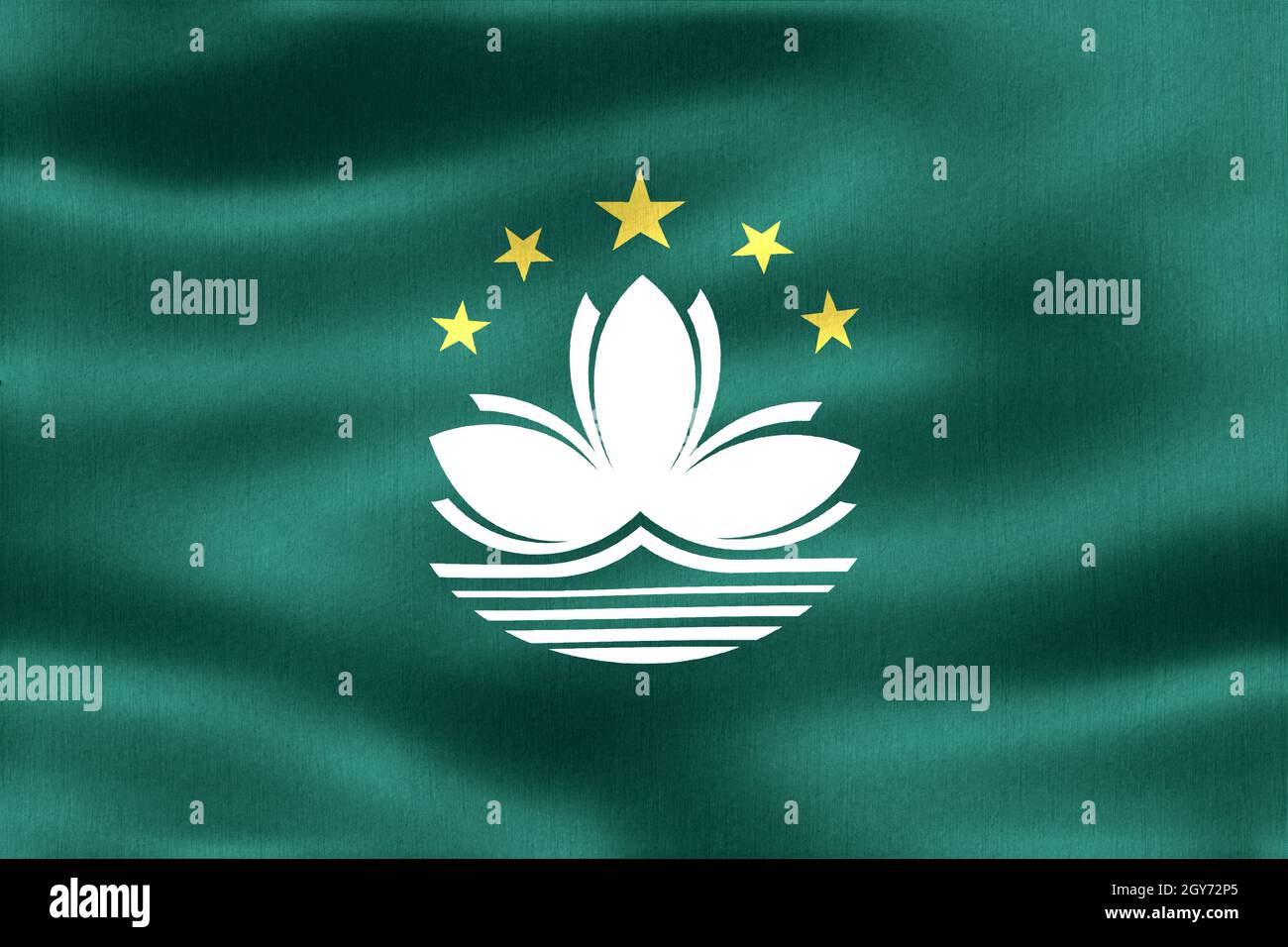Macao flag - realistic waving fabric flag Stock Photo - Alamy