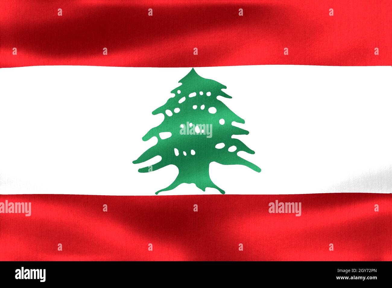 Lebanon flag - realistic waving fabric flag Stock Photo - Alamy