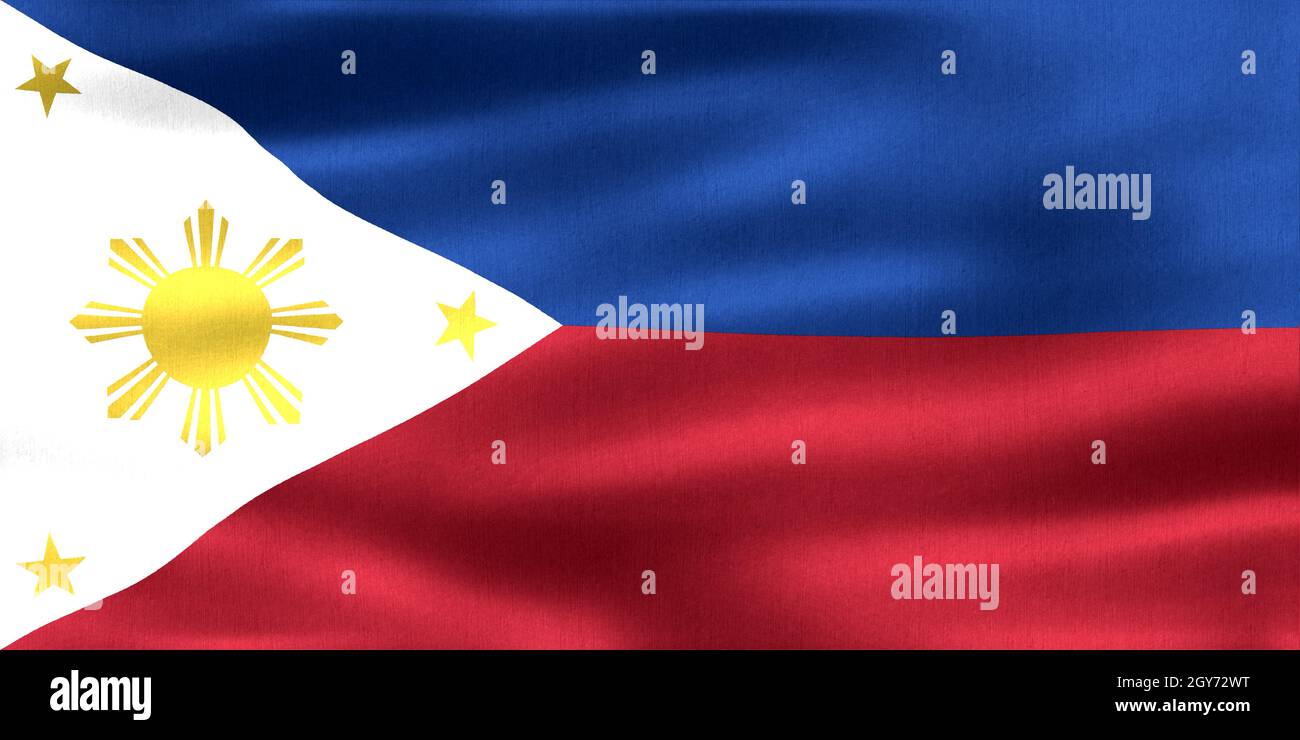 Philippines flag - realistic waving fabric flag Stock Photo - Alamy