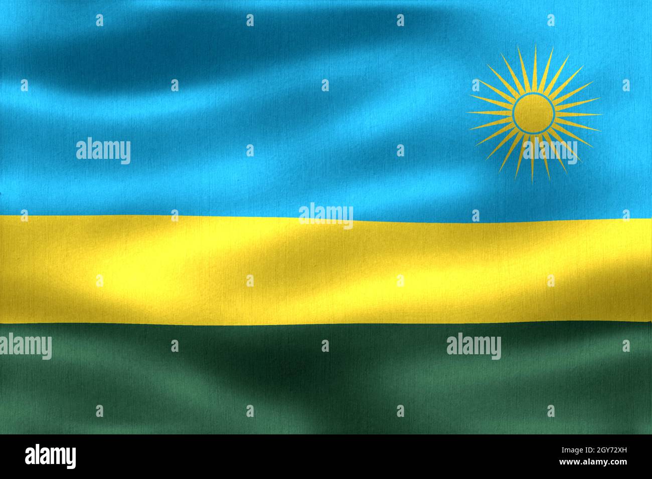 Rwanda flag - realistic waving fabric flag Stock Photo - Alamy