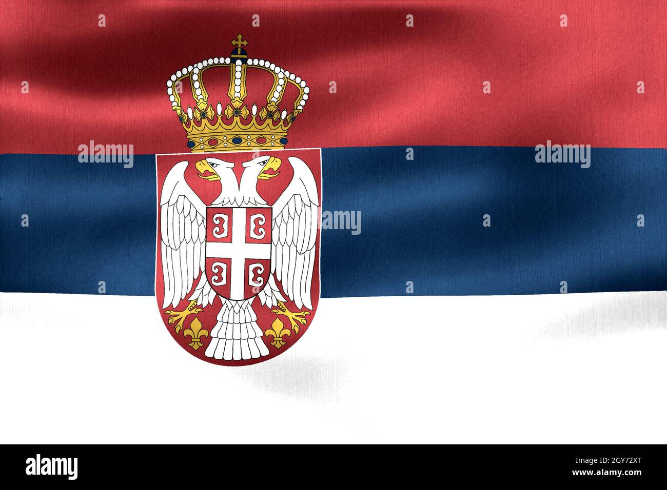 Serbia flag - realistic waving fabric flag Stock Photo - Alamy