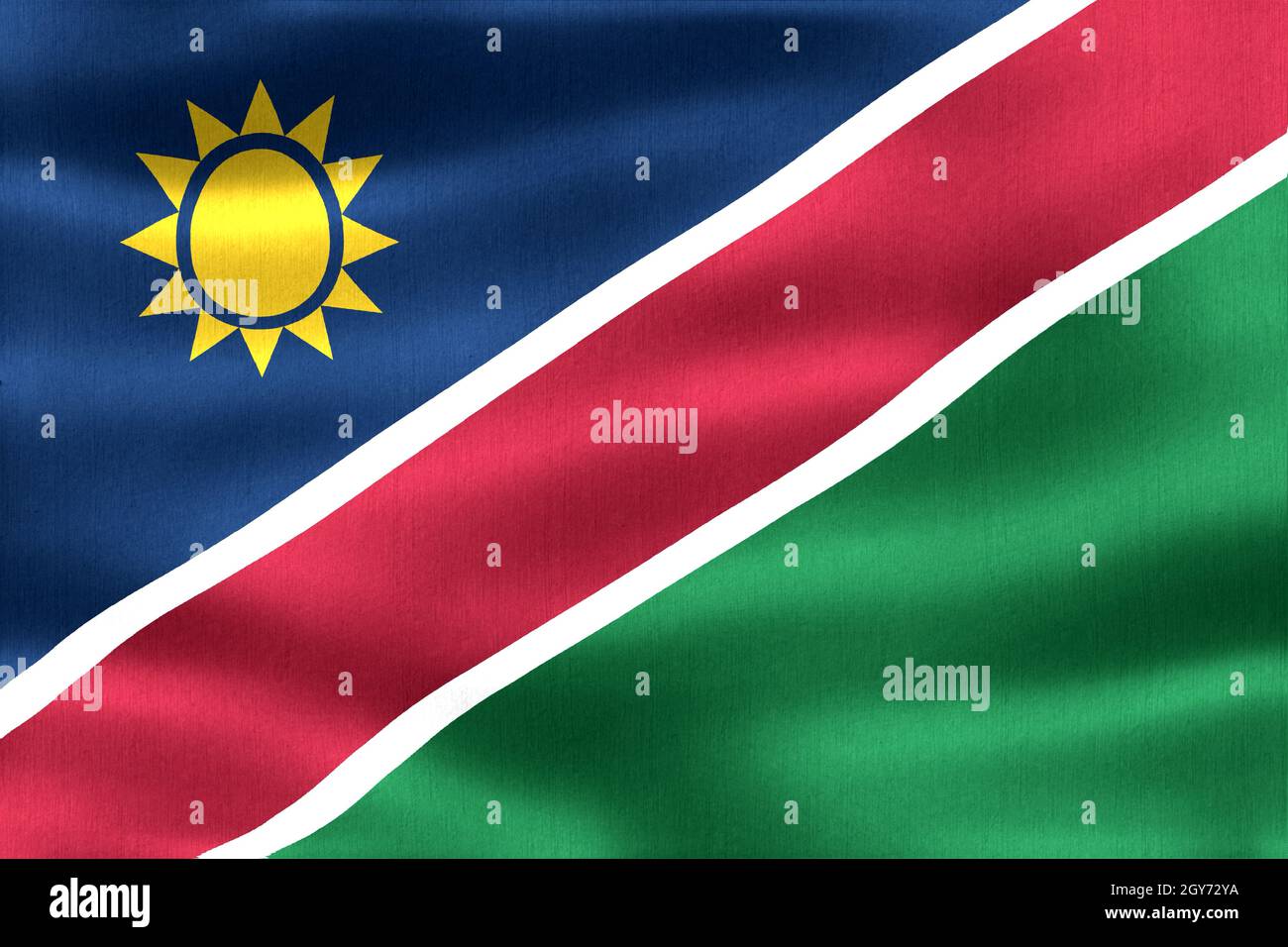 Namibia flag - realistic waving fabric flag Stock Photo - Alamy