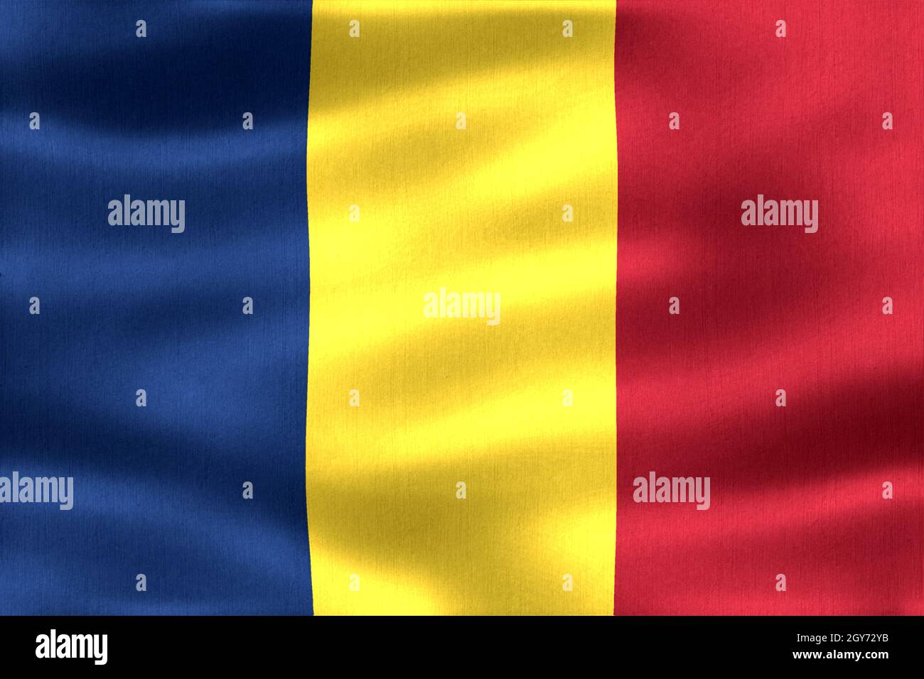 Romania flag realistic waving hi-res stock photography and images - Alamy