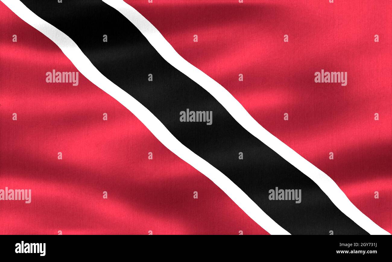3D-Illustration of a Trinidad and Tobago flag - realistic waving fabric flag Stock Photo - Alamy