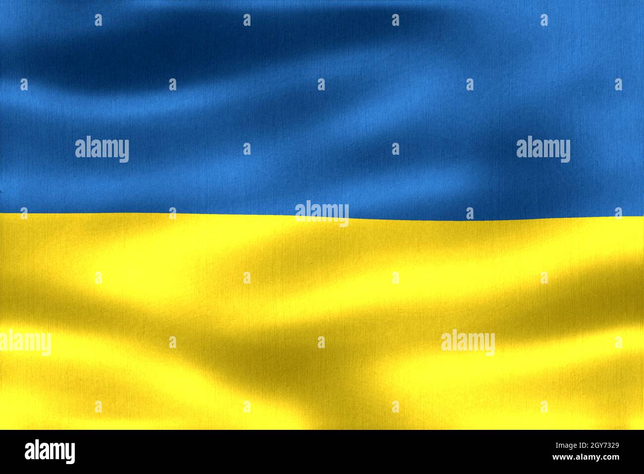 3D-Illustration of a Ukraine flag - realistic waving fabric flag Stock ...