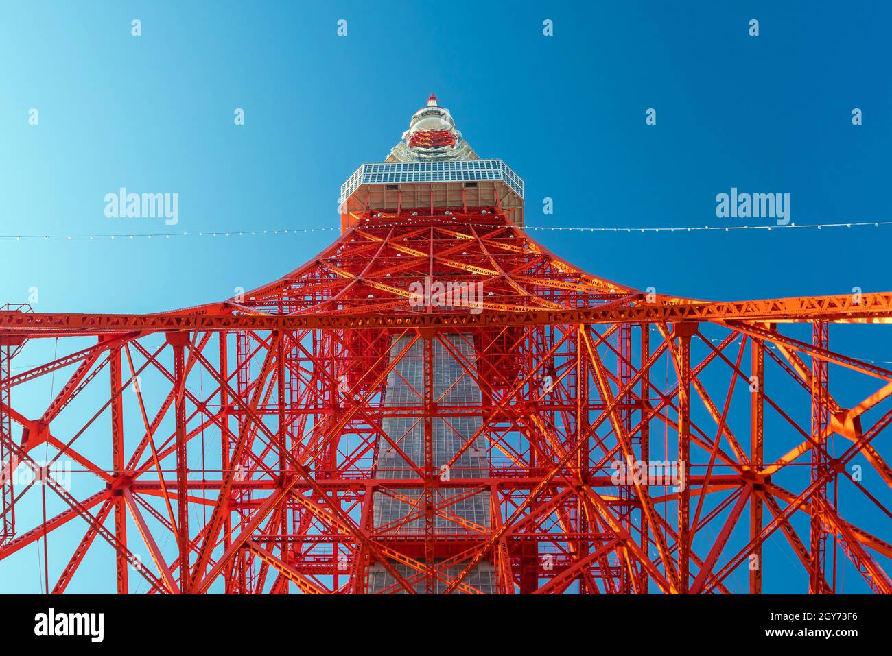 Tokyo Tower with blue sky in Japan Stock Photo - Alamy