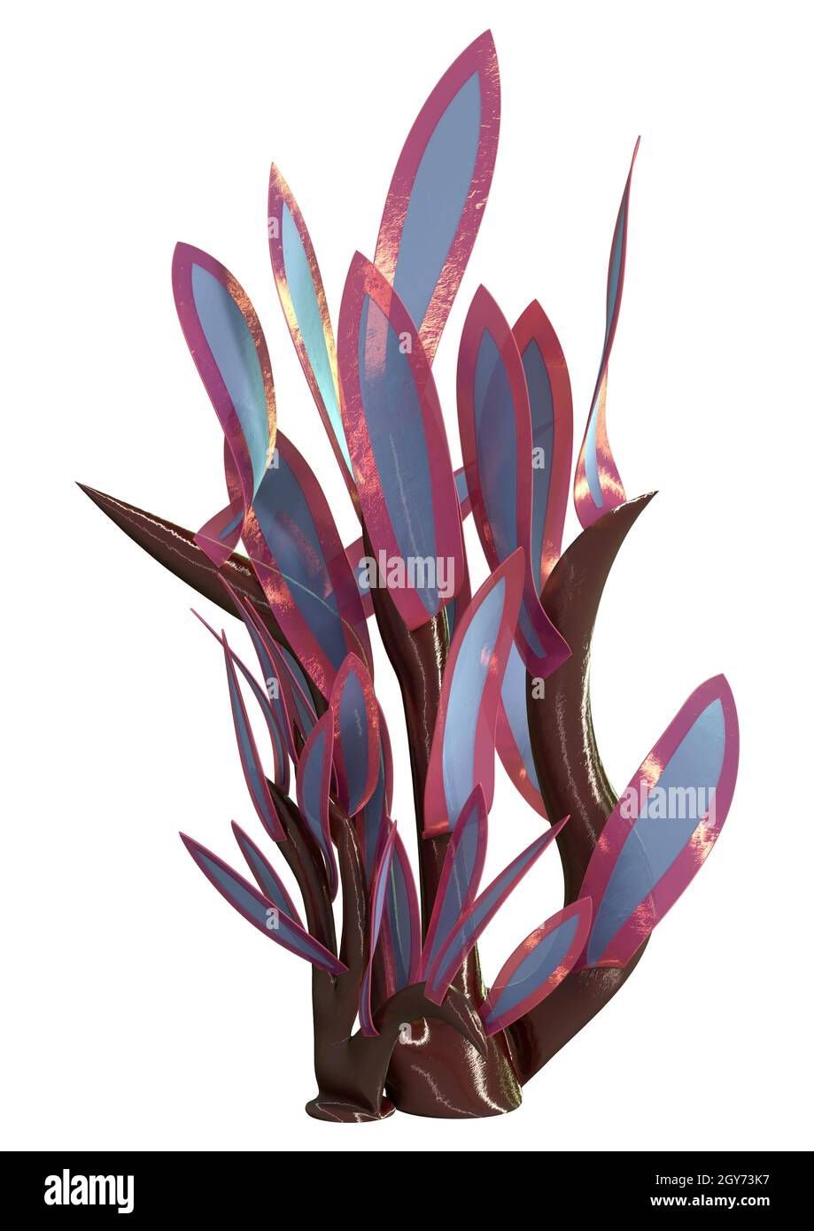3D rendering of a fantasy alien plant isolated on white background ...